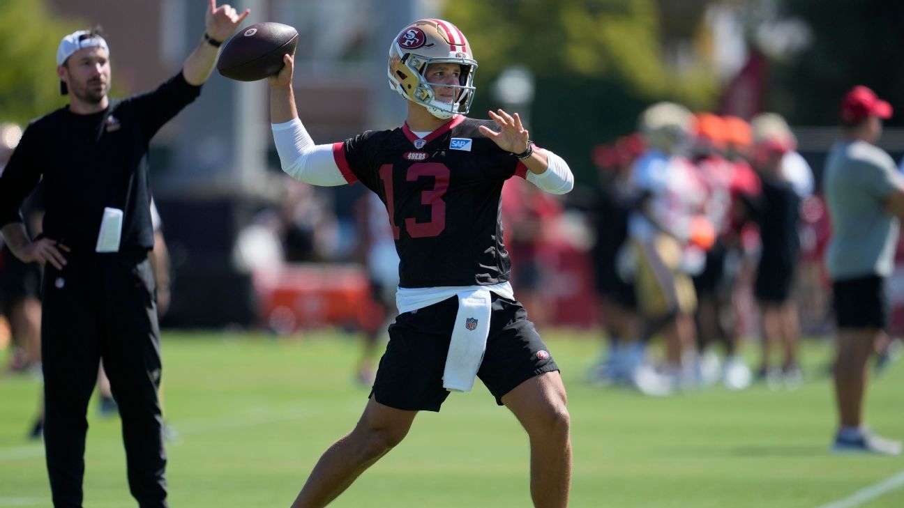 49ers' Brock Purdy returns to practice, says 'arm feels great' - ESPN