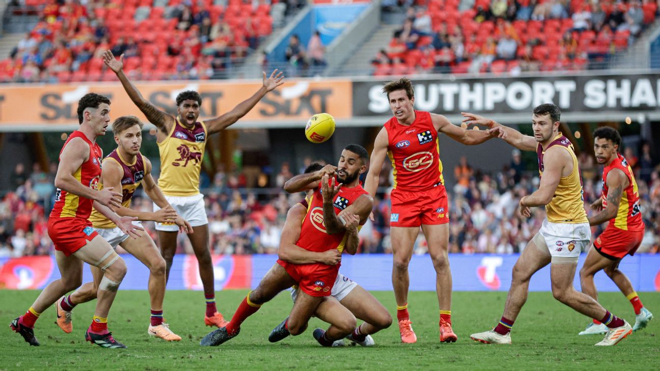 AFL Round 20 Gold Coast Suns Brisbane Lions Steven King's Suns script ...
