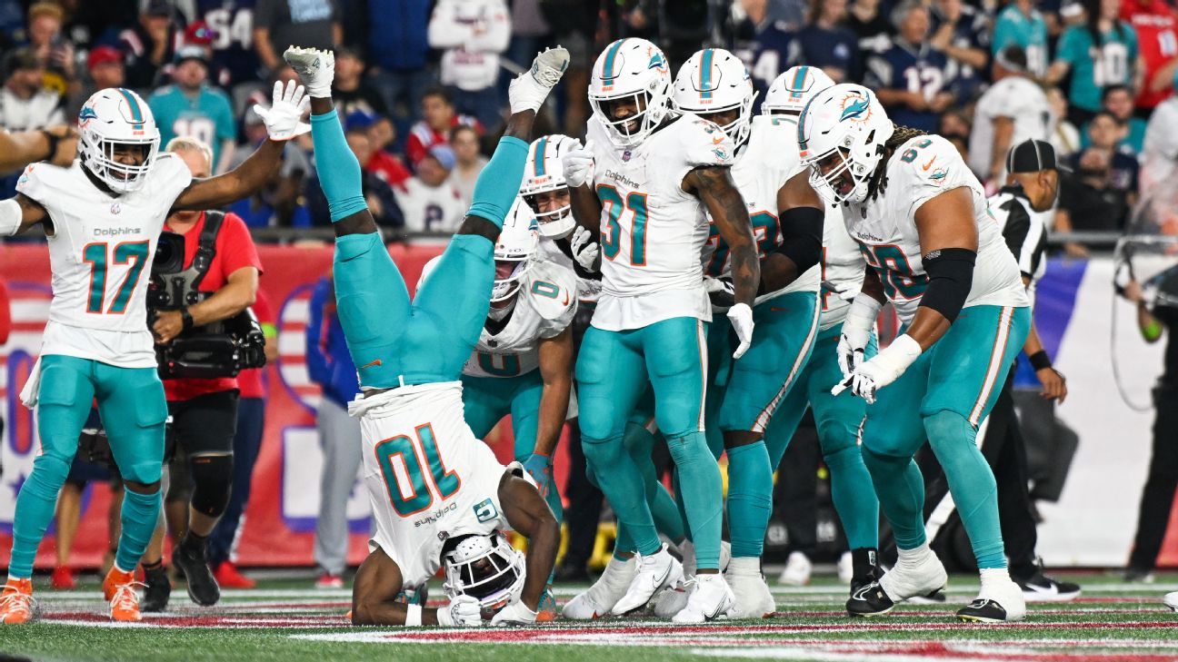 Miami Dolphins vence New England Patriots e segue 100% na NFL - ESPN