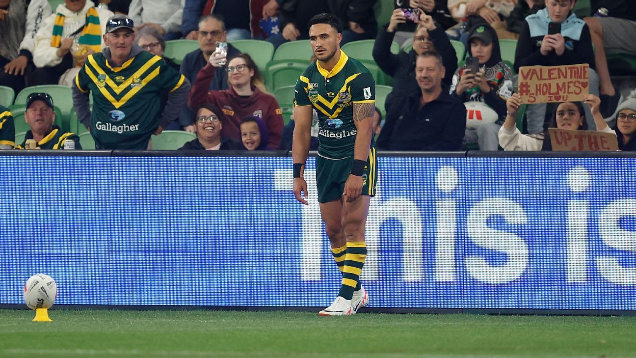 Rugby League Valentine Holmes retains wing spot for Kangaroos in Cup ...
