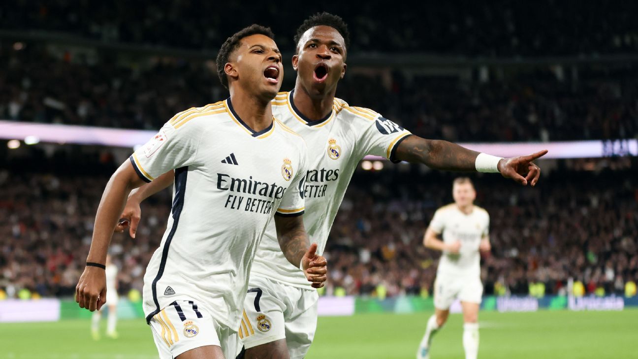 Em ano mágico, Vini Jr. e Rodrygo participam de quase metade dos gols do Real - ESPN