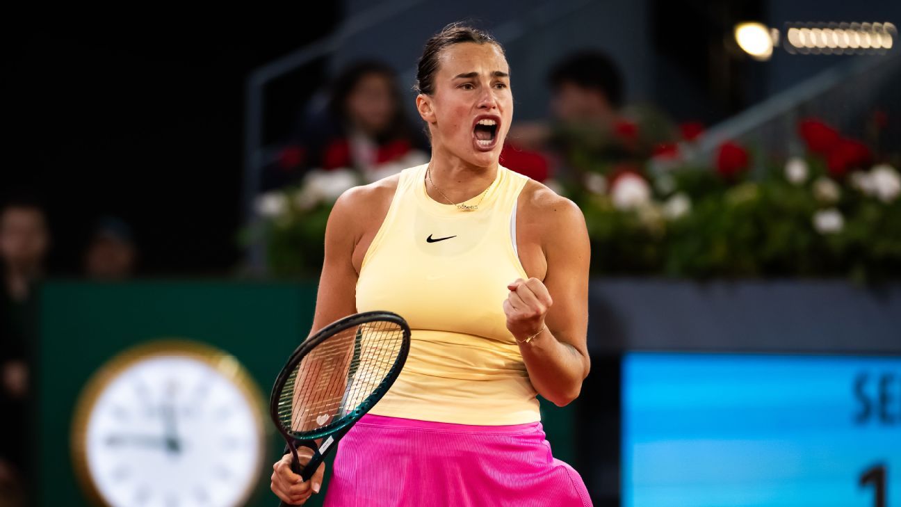 En Madrid, Sabalenka cortó la racha de 15 triunfos en fila de Collins ...