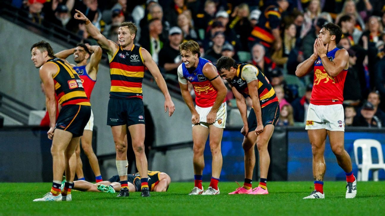 Adelaide, Brisbane finish level in AFL thriller - ESPN