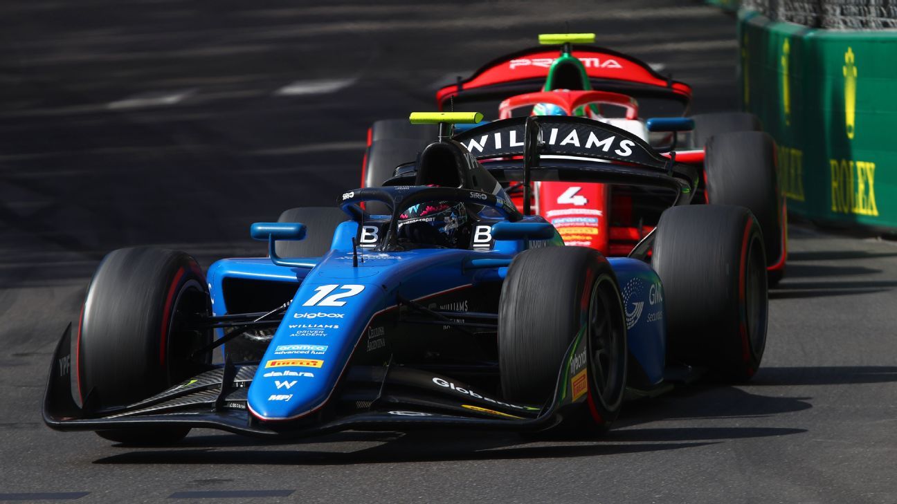 Fórmula 2: Franco Colapinto perdió todo en el cierre de Mónaco - ESPN