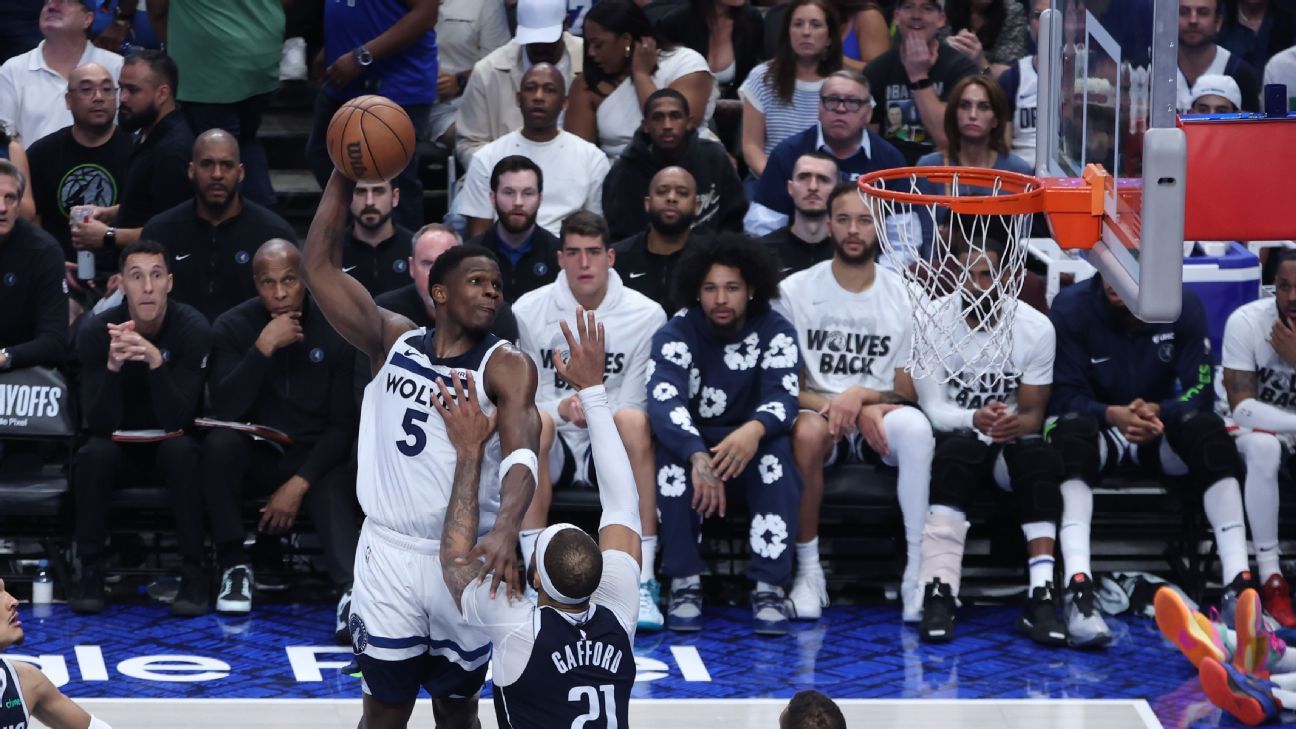 Anthony Edwards posterizes Daniel Gafford in Timberwolves-Mavericks ...