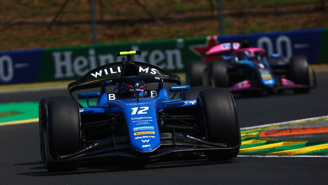 F2: Franco Colapinto mostró su nivel en el sprint de Hungría - ESPN