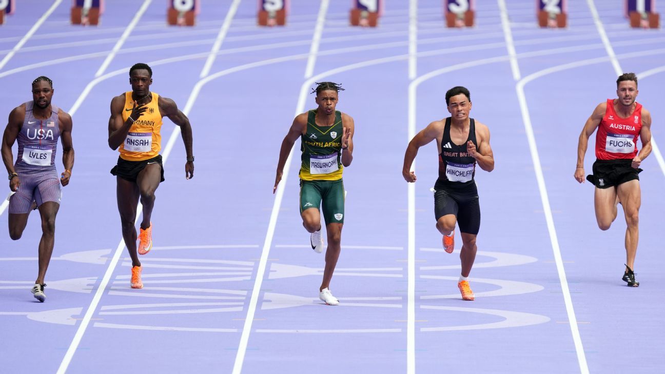 Olympics 2024: Louie Hinchliffe wins 100m heat, beats Lyles - ESPN