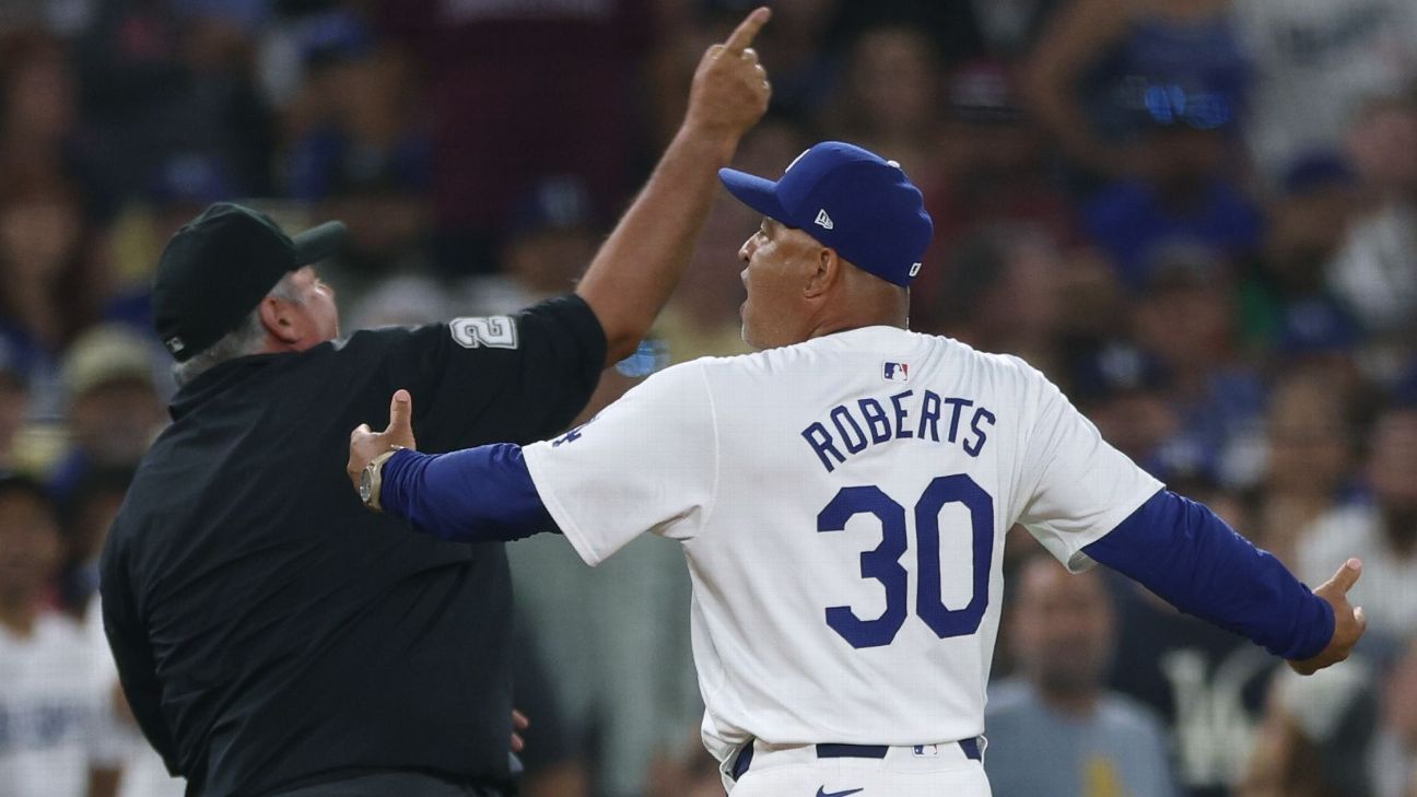 Dave Roberts says ump's 'egregious' call cost Dodgers in loss - ESPN