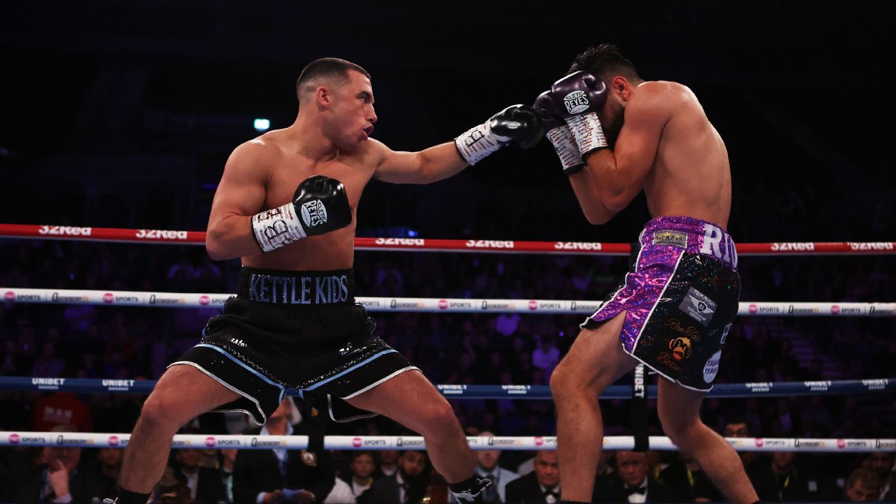 Boxing results: Nick Ball and Janibek Alimkhanuly score KOs, retain ...