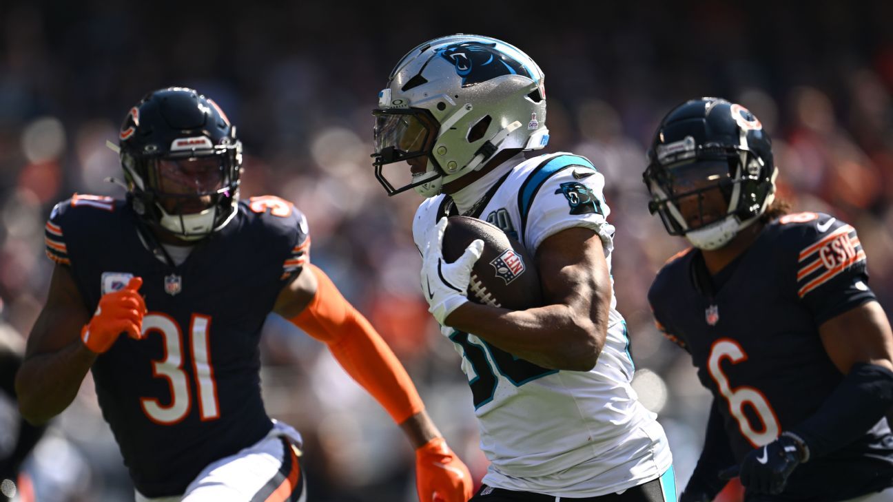 Panthers' Chuba Hubbard races 38 yards for TD vs. Bears - ESPN
