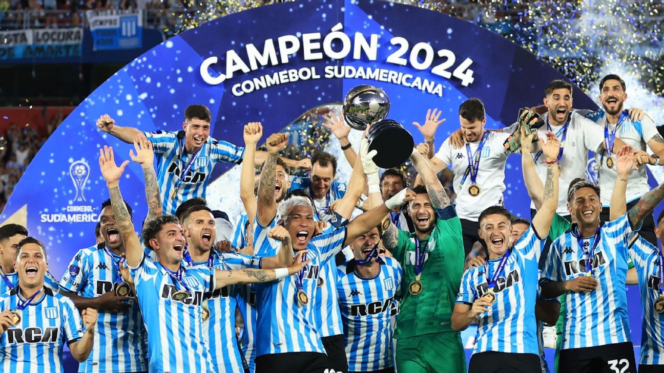 El Racing campeón tuvo mayoría en el equipo del año de la CONMEBOL Sudamericana 2024 - ESPN