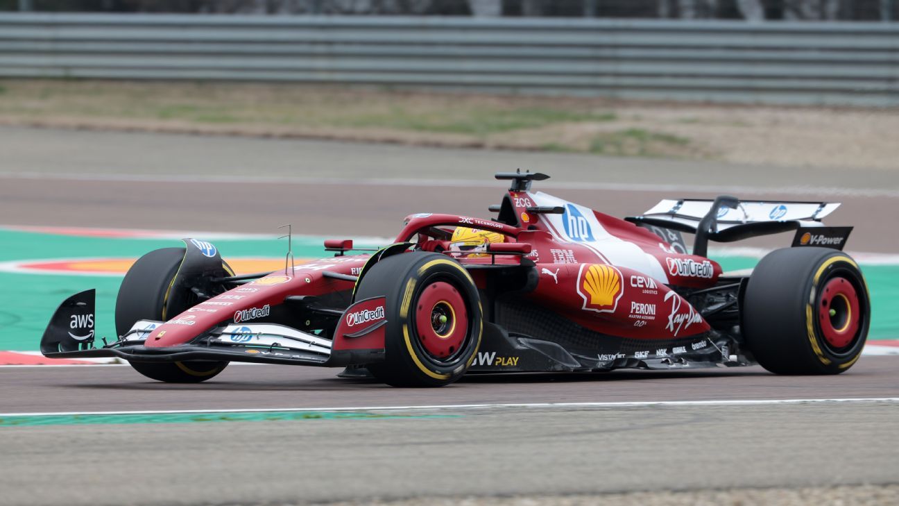 F1: Ferrari puso en pista su SF-25 con Charles Leclerc y Lewis Hamilton - ESPN