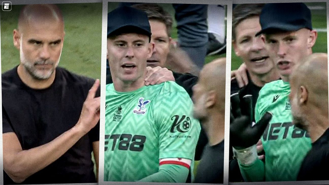 Guardiola fica furioso e bate-boca com herói do Palace após City perder ...