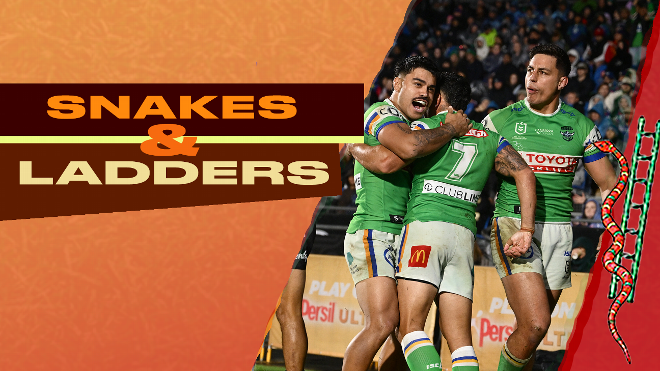NRL Snakes and Ladders: Bulldogs lose top spot to the red-hot Raiders ...