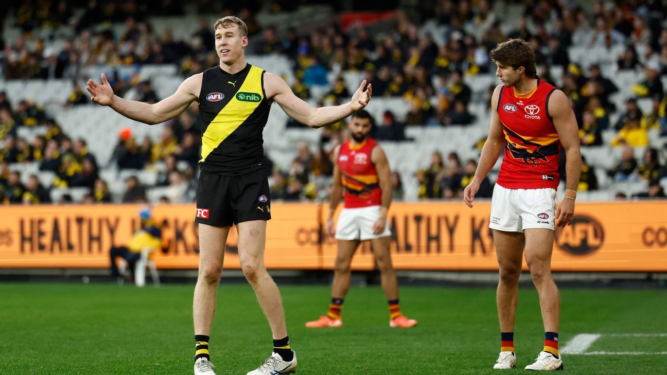 AFL: Richmond forward Tom Lynch given five-game ban at AFL Tribunal - ESPN