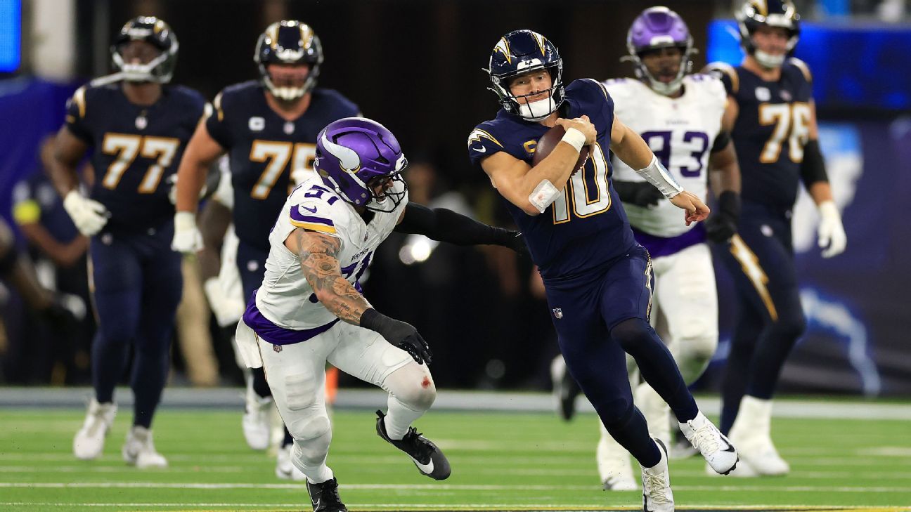 NFL: Chargers, impulsado por su ofensiva, pasó encima de Vikings - ESPN
