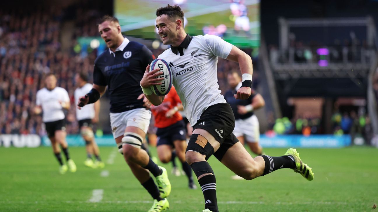 Los All Blacks vencieron por 25-17 a Escocia en un duro partido - ESPN