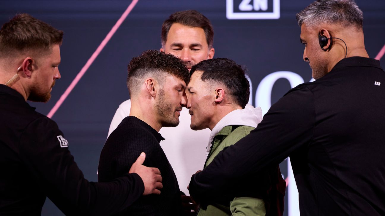 Leigh Wood, Josh Warrington clash in heated face-off - ESPN