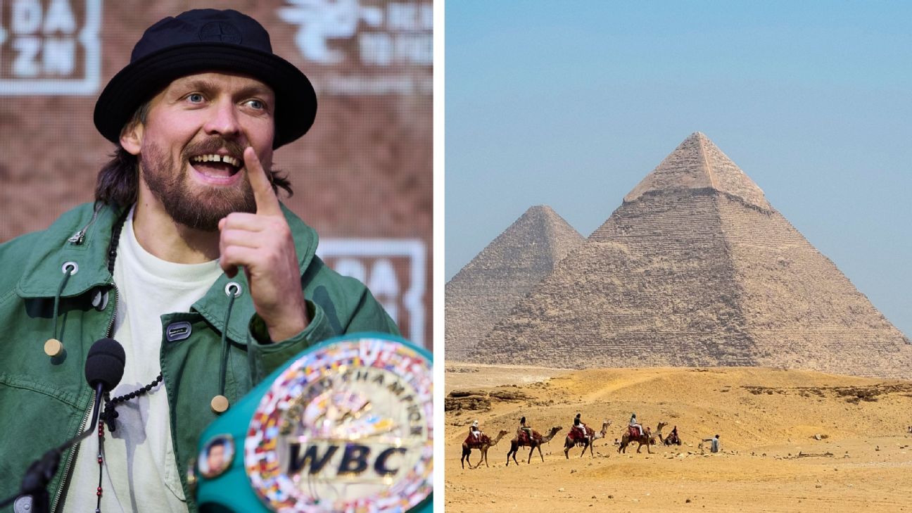 Usyk at the Pyramids: Boxing's crazy venues include Playboy Mansion ...