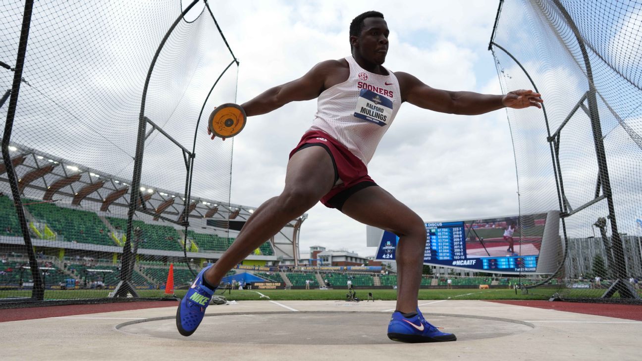 OU's Mullings wins 2nd straight discus title, Arkansas takes men's team ...